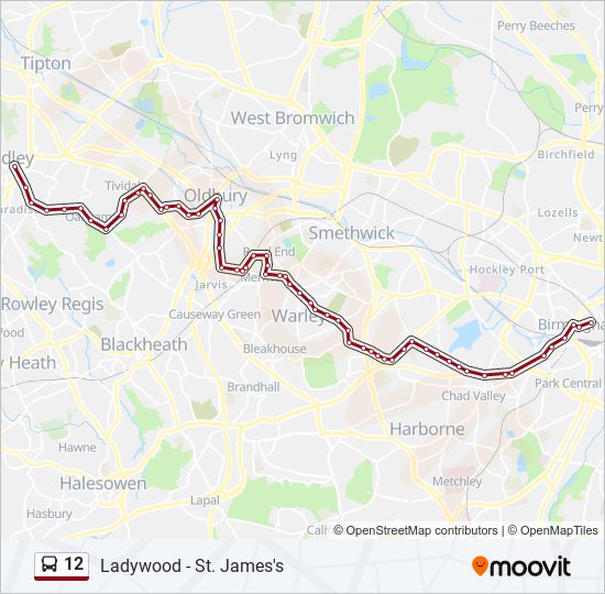 12 Route: Schedules, Stops & Maps - Dudley (Updated)