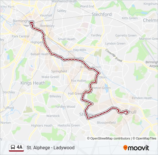 4a Route: Schedules, Stops & Maps - Solihull Town Centre (Updated)