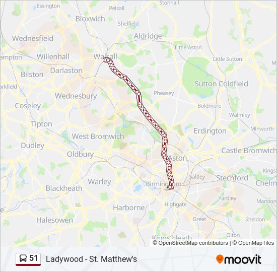 51 Route: Schedules, Stops & Maps - Birmingham (Updated)