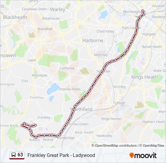 63 Route: Schedules, Stops & Maps - Frankley (Updated)