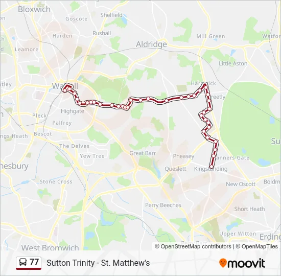 77 Route: Schedules, Stops & Maps - Kingstanding Police Station (Updated)