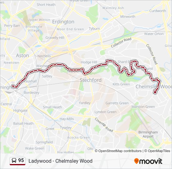 95 Route: Schedules, Stops & Maps - Chelmsley Interchange (Updated)