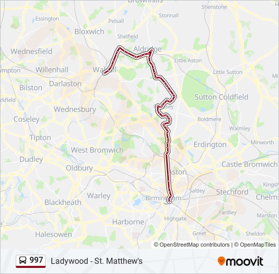 997 Route: Schedules, Stops & Maps - Walsall (Updated)