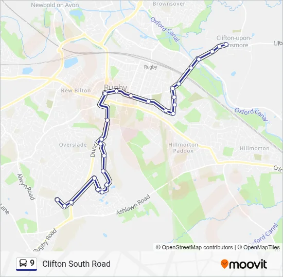 9 Route: Schedules, Stops & Maps - Clifton South Road (Updated)