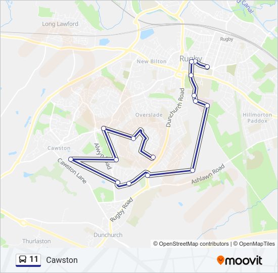 11 Route: Schedules, Stops & Maps - Cawston (Updated)