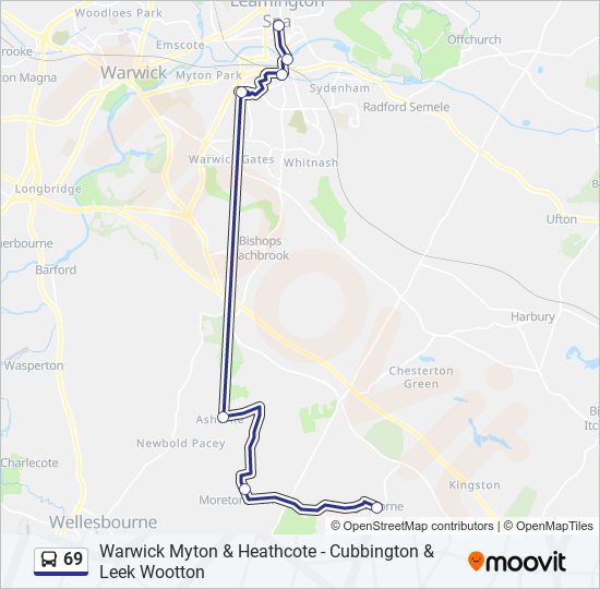 69 Route: Schedules, Stops & Maps - Leamington Spa (Updated)