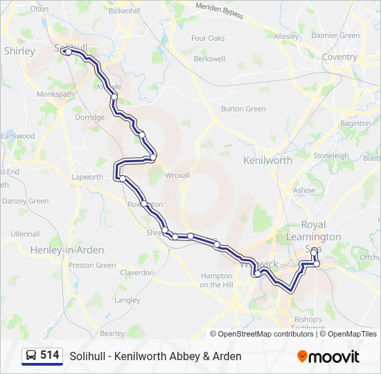 514 Route: Schedules, Stops & Maps - Solihull Town Centre (Updated)