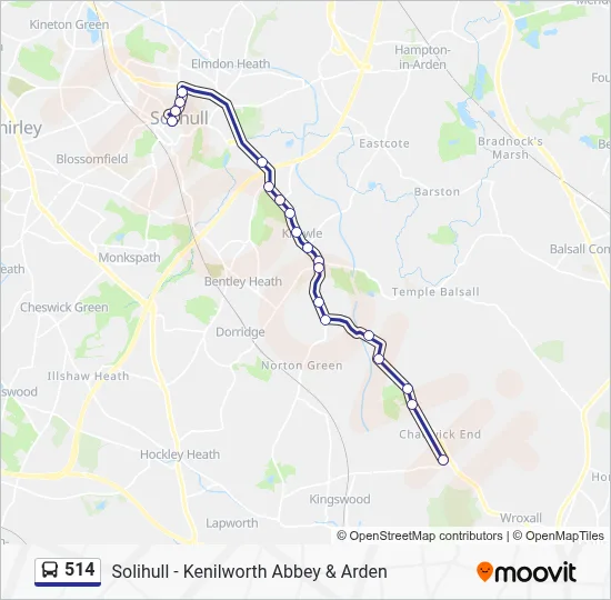 514 Route: Schedules, Stops & Maps - Warwick Road (Updated)