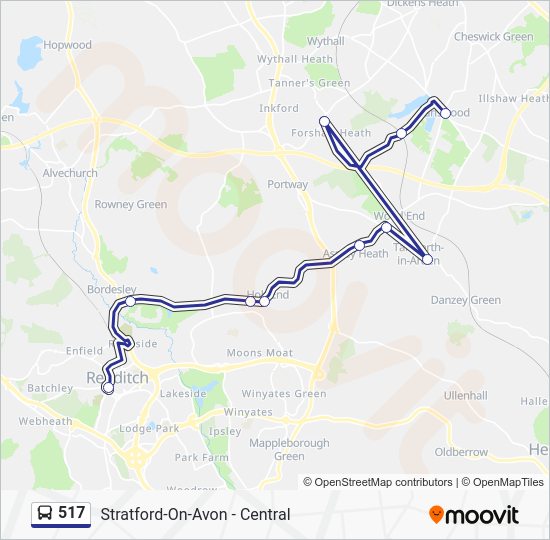 517 Route: Schedules, Stops & Maps - Redditch Bus Station (Updated)