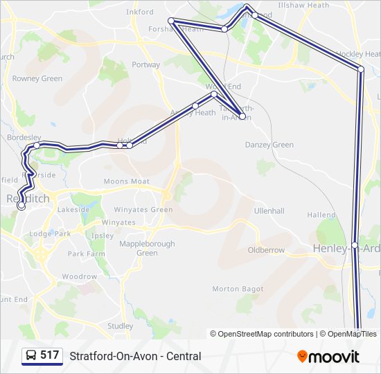 517 Route: Schedules, Stops & Maps - Redditch Bus Station (Updated)