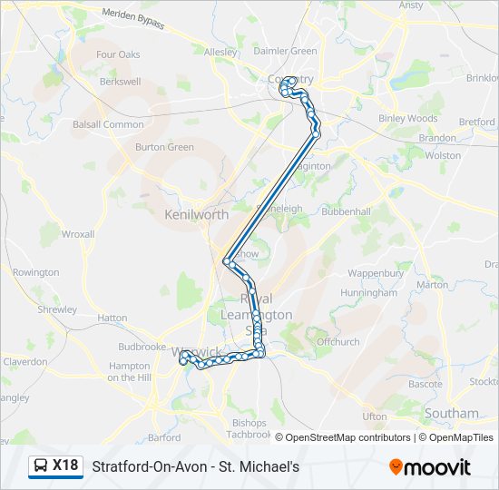 x18 Route: Schedules, Stops & Maps - Warwick (Updated)