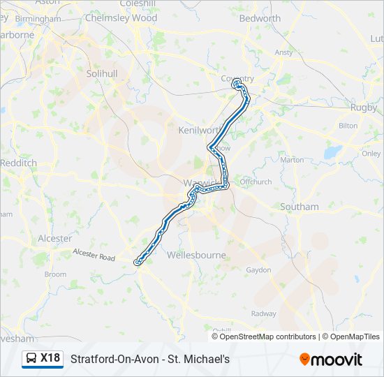 x18 Route: Schedules, Stops & Maps - Coventry (Updated)