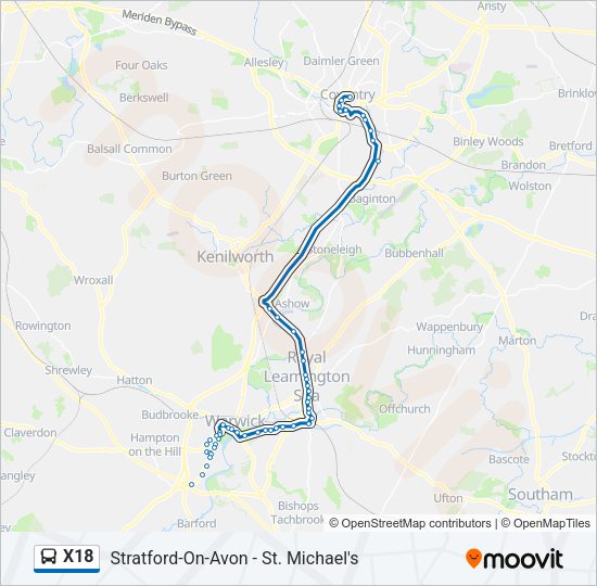 x18 Route: Schedules, Stops & Maps - Coventry Transport Museum (Updated)