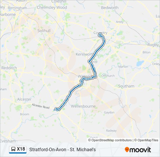 x18 Route: Schedules, Stops & Maps - Coventry (Updated)