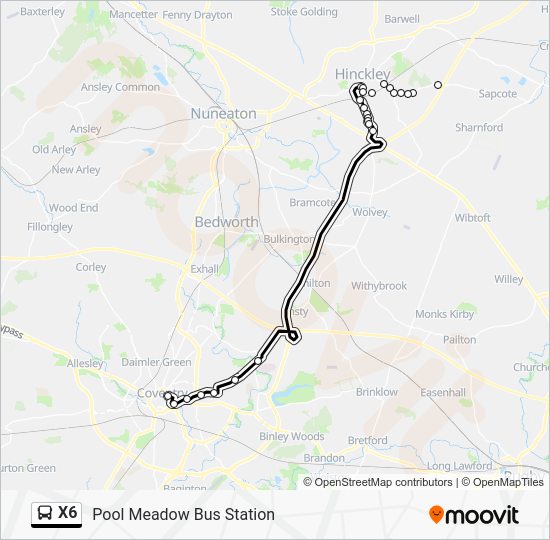 x6 Route: Schedules, Stops & Maps - Pool Meadow Bus Station (Updated)