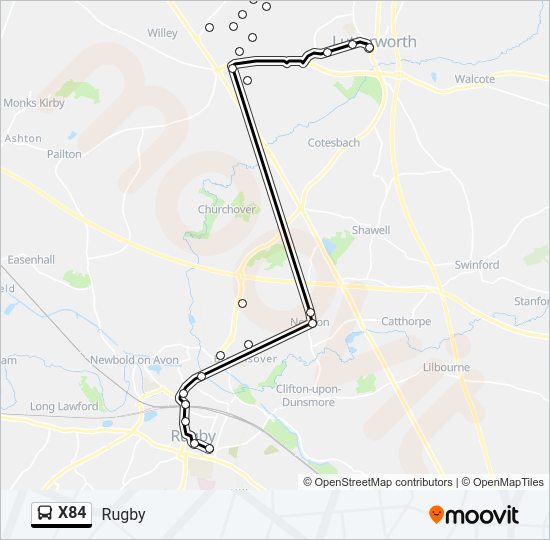 x84 Route: Schedules, Stops & Maps - Rugby (Updated)