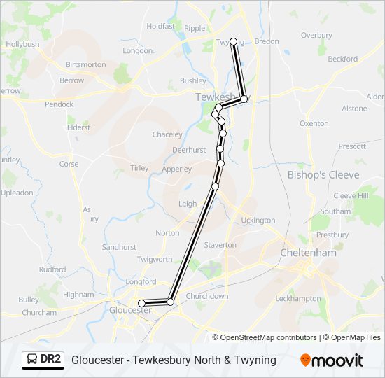 dr2 Route: Schedules, Stops & Maps - Twyning (Updated)