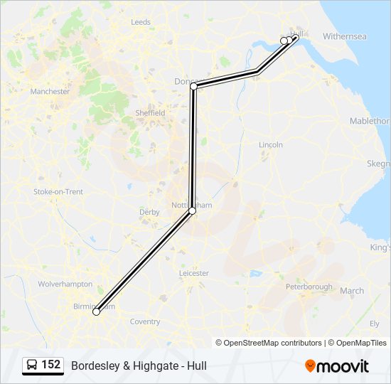 152 Route: Schedules, Stops & Maps - Digbeth (Updated)