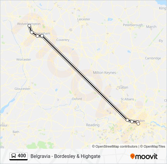 400 Route: Schedules, Stops & Maps - Wolverhampton - Victoria, London ...