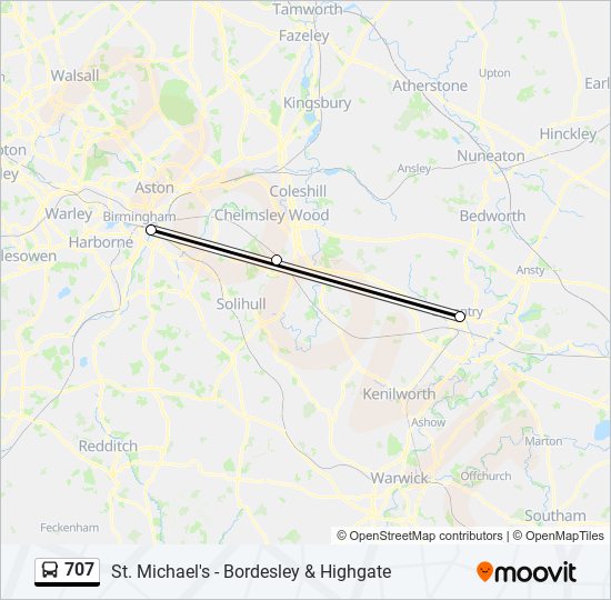 707 Route: Schedules, Stops & Maps - Digbeth (Updated)