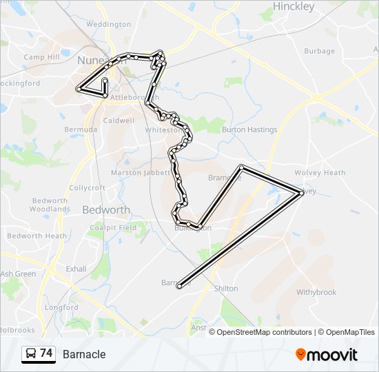 74 Route: Schedules, Stops & Maps - Barnacle (Updated)