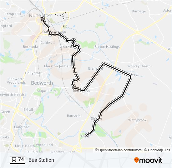 74 Route: Schedules, Stops & Maps - Bus Station (Updated)