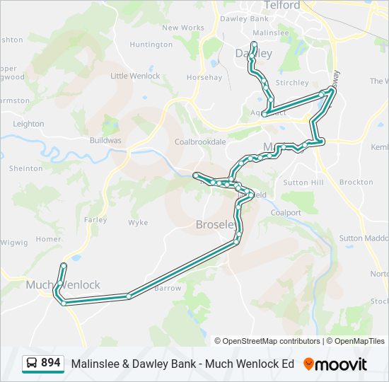 894 Route: Schedules, Stops & Maps - Much Wenlock (Updated)
