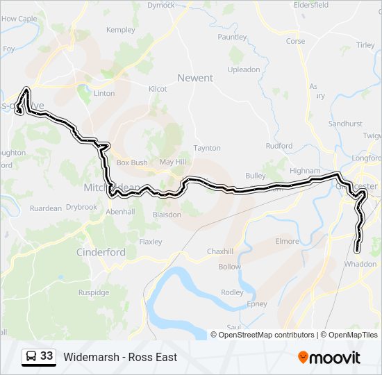33 Route: Schedules, Stops & Maps - Tuffley St Peter's Rc High School ...