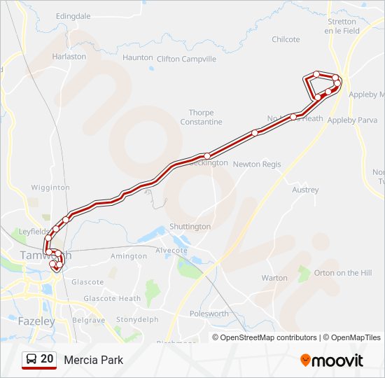 20 Route: Schedules, Stops & Maps - Mercia Park (Updated)
