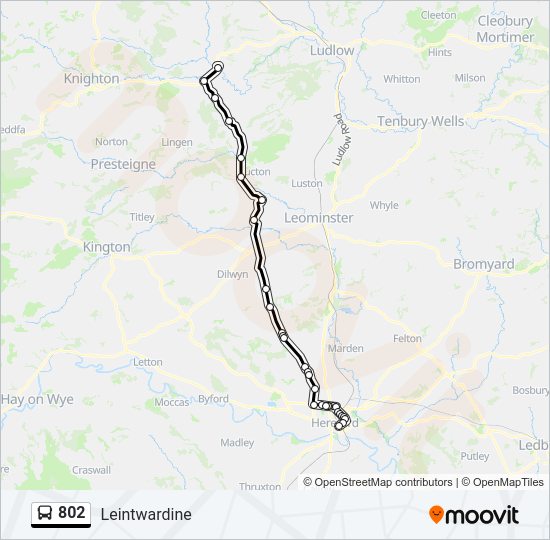 802 Route: Schedules, Stops & Maps - Leintwardine (Updated)
