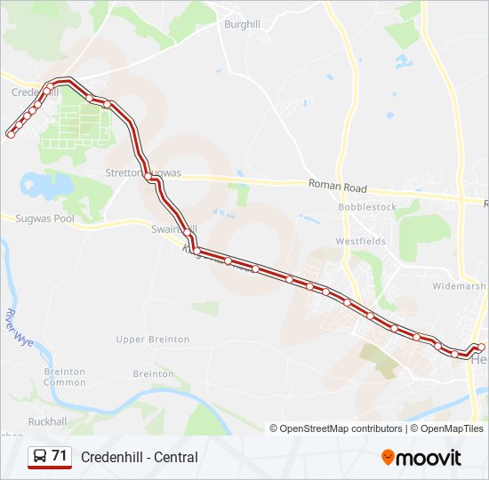 71 Route: Schedules, Stops & Maps - Credenhill (Updated)