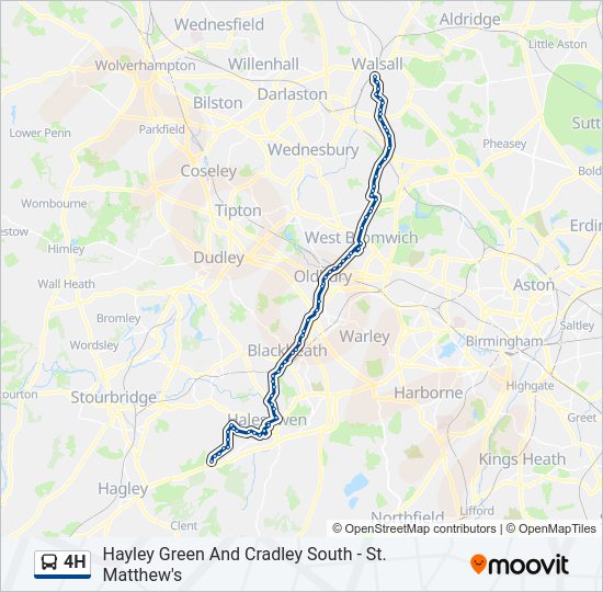 4h Route: Schedules, Stops & Maps - Hayley Green (Updated)