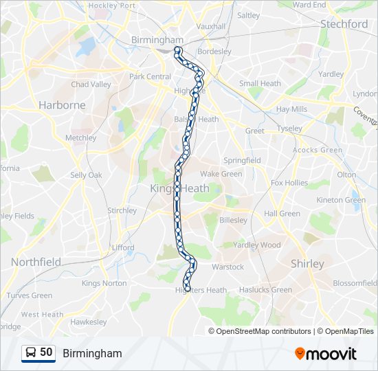 50 Route: Schedules, Stops & Maps - Birmingham (Updated)