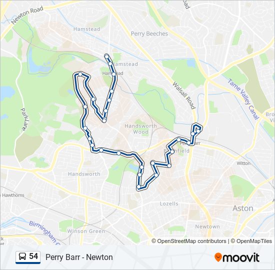 54 Route: Schedules, Stops & Maps - Gorse Farm (Updated)