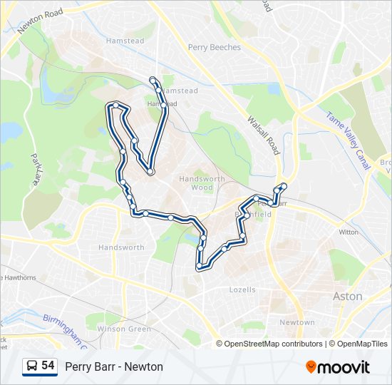54 Route: Schedules, Stops & Maps - Gorse Farm (Updated)