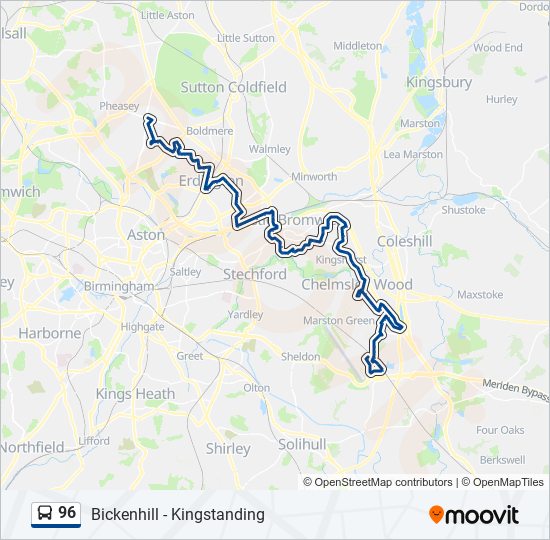 96 Route: Schedules, Stops & Maps - Birmingham Airport (Updated)