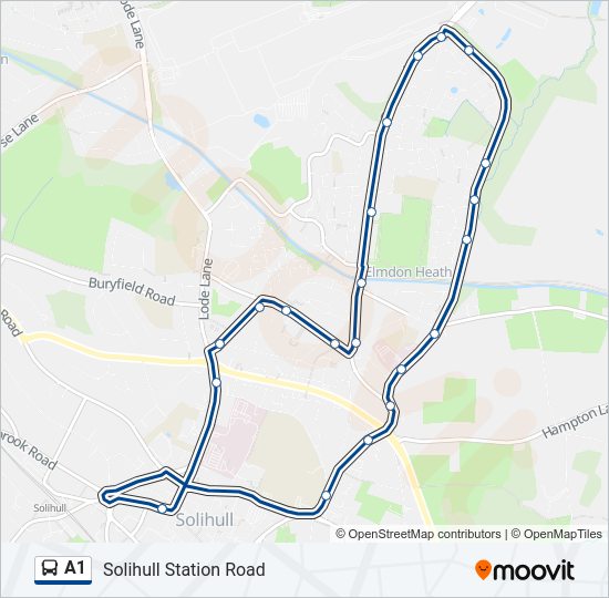 A1 Route: Schedules, Stops & Maps - Solihull Station Road (Updated)