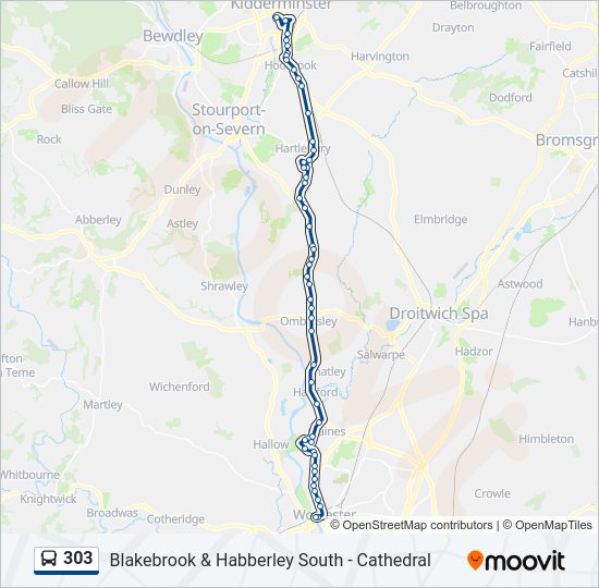 303 Route: Schedules, Stops & Maps - Kidderminster (Updated)