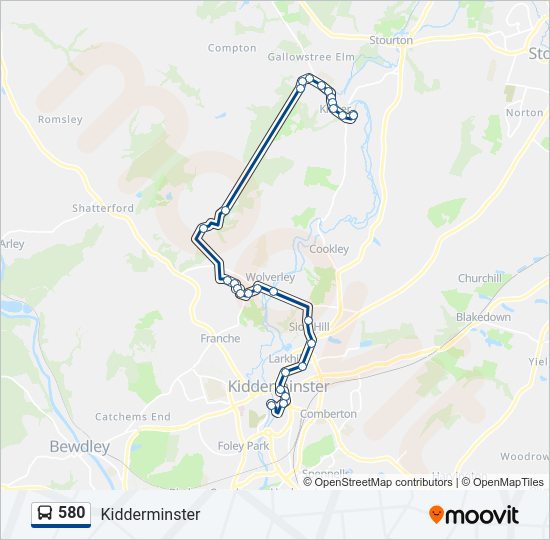 580 Route: Schedules, Stops & Maps - Kidderminster (Updated)