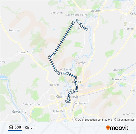 580 Route: Schedules, Stops & Maps - Kinver (Updated)