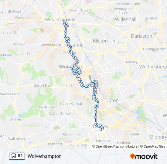 81 Route: Schedules, Stops & Maps - Wolverhampton (Updated)