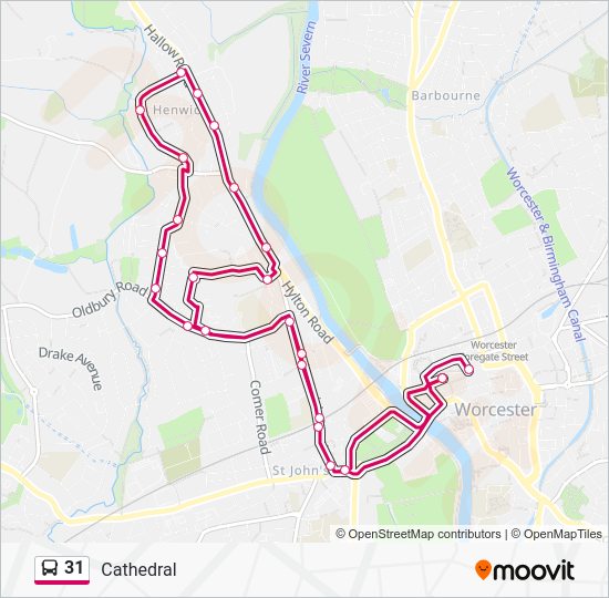31 Route: Schedules, Stops & Maps - Worcester Bus Station (Updated)