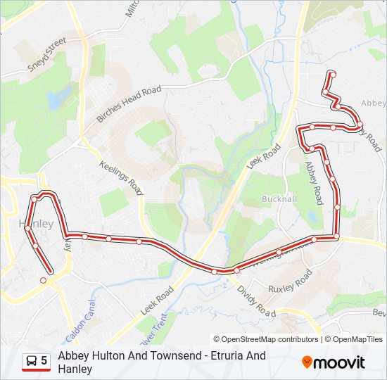 5 Route: Schedules, Stops & Maps - Hanley (Updated)