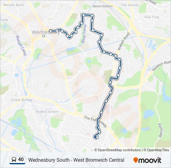 40 Route: Schedules, Stops & Maps - Wednesbury (Updated)