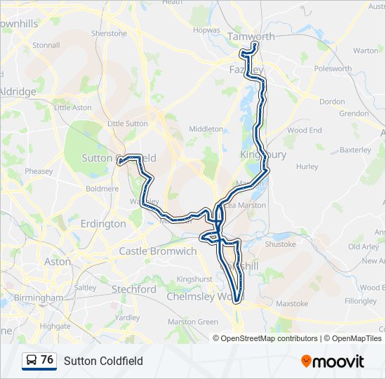 76 Route: Schedules, Stops & Maps - Sutton Coldfield (Updated)