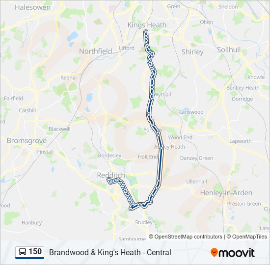 150 Route: Schedules, Stops & Maps - Redditch (Updated)