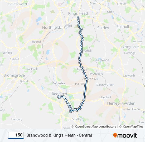150 Route: Schedules, Stops & Maps - Kings Heath (Updated)