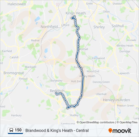 150 Route: Schedules, Stops & Maps - Redditch Bus Station (Updated)