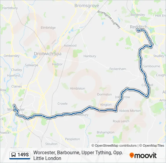149S Route: Schedules, Stops & Maps - Worcester, Barbourne, Upper ...