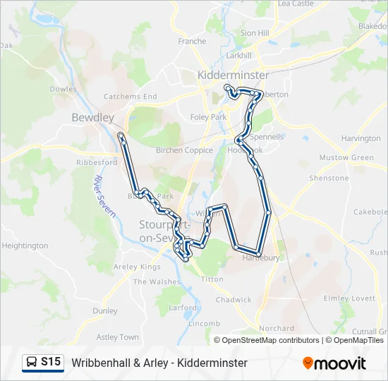 S15 Route: Schedules, Stops & Maps - Kidderminster Bus Station (Updated)